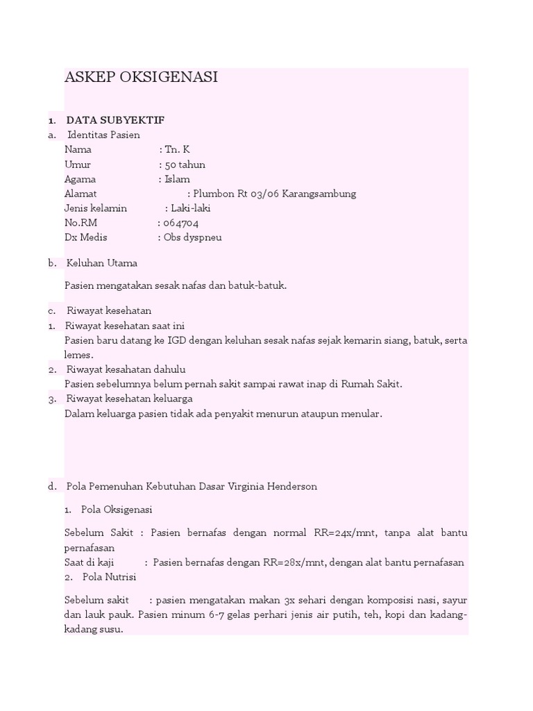 Askep Oksigenasi | PDF