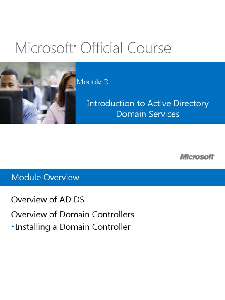Microsoft Official Course: Introduction To Active Directory Domain ...