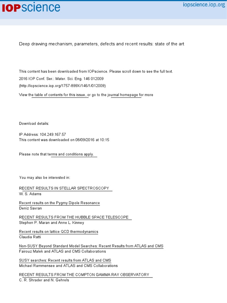 Deep - Drawing - Mechanism - Parameters - Defects - and - Rece (1 ...