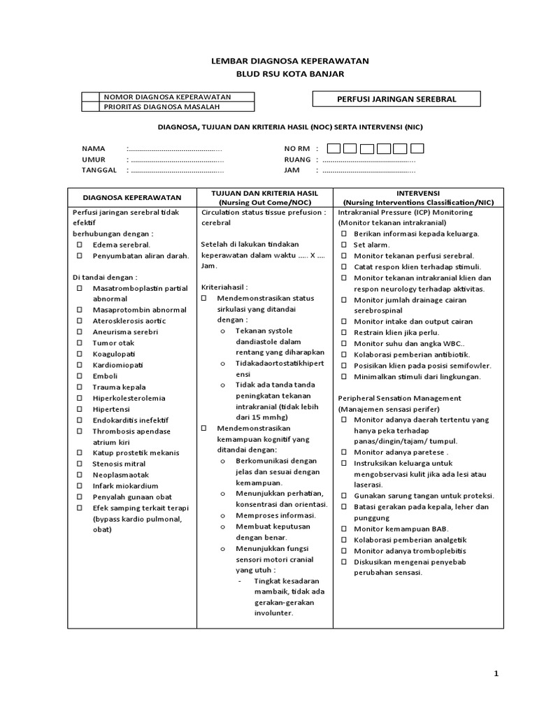 Perfusi Jaringan Serebral | PDF