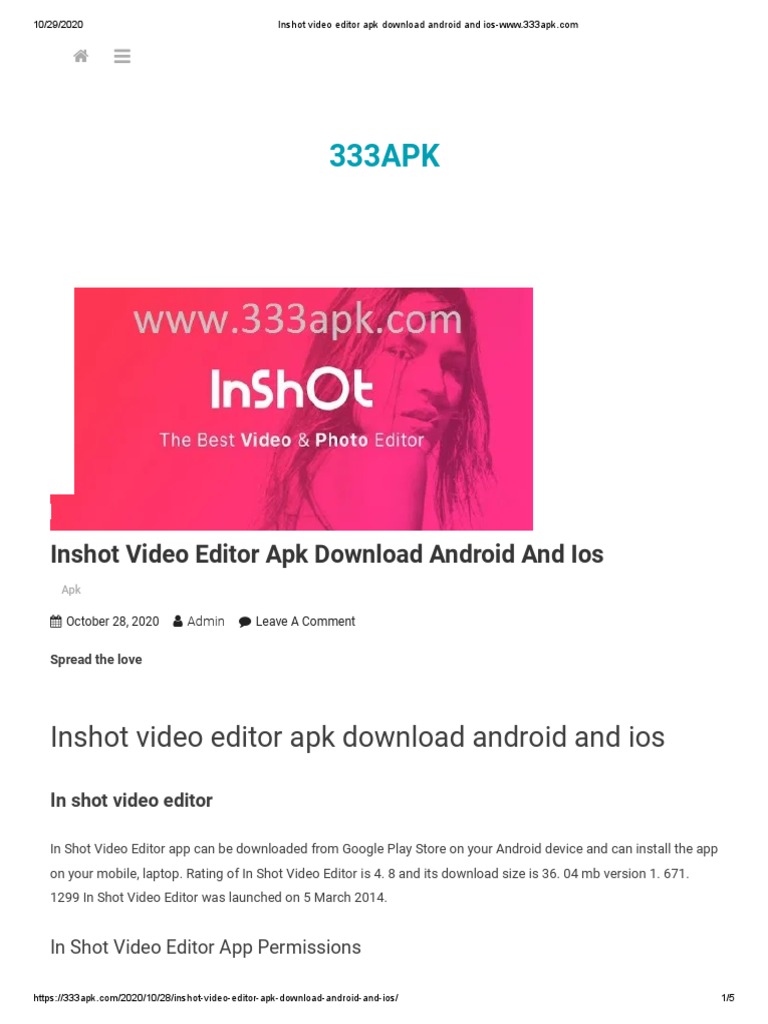 Inshot Video Editor Apk Download Android and PDF | PDF