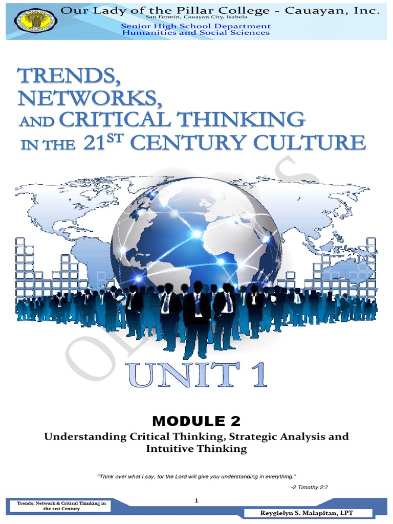 Critical Strategic And Intuitive Thinking Module Pdf Pdf Critical