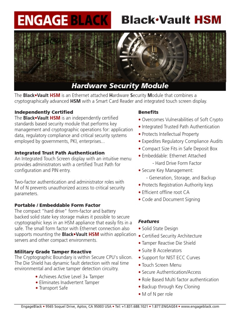 Hardware Security Module: Vault Independently Certified Vault ...