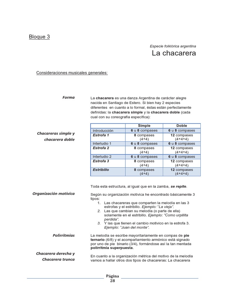 Chacarera | PDF | Ritmo | Composiciones Musicales
