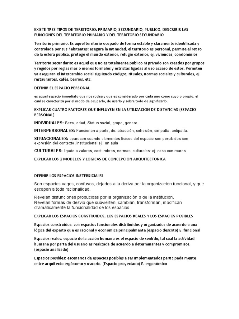 Tipos de Territorio: Primario y Secundario | PDF | Arte | Historia