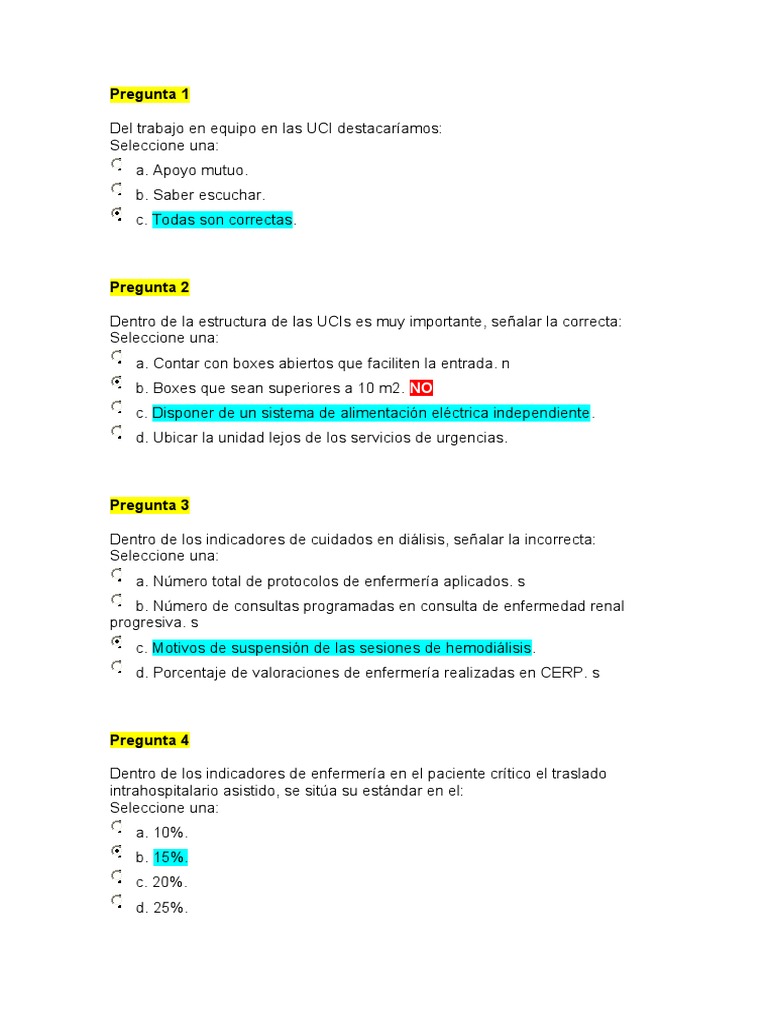 IV Examen IV - 19 Preguntas FNN Gestión Enfermeria | PDF | Hemodiálisis | Enfermería