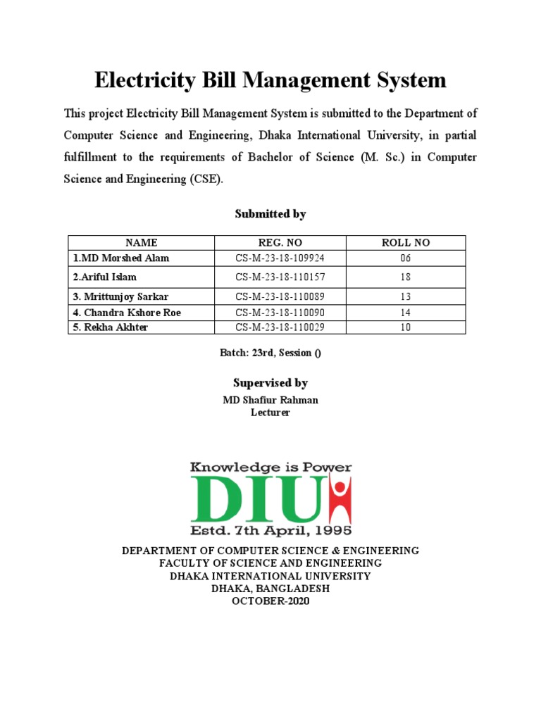 Development of an Electricity Bill Management System to Streamline ...