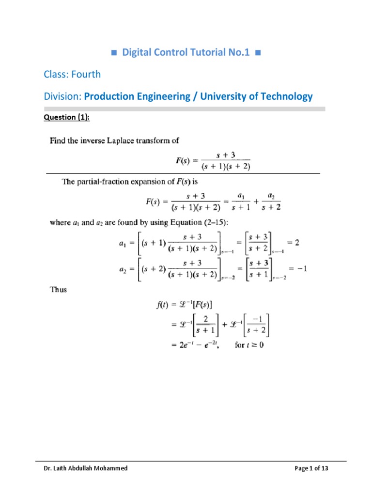 Digital Control Tutorial for Engineers | PDF