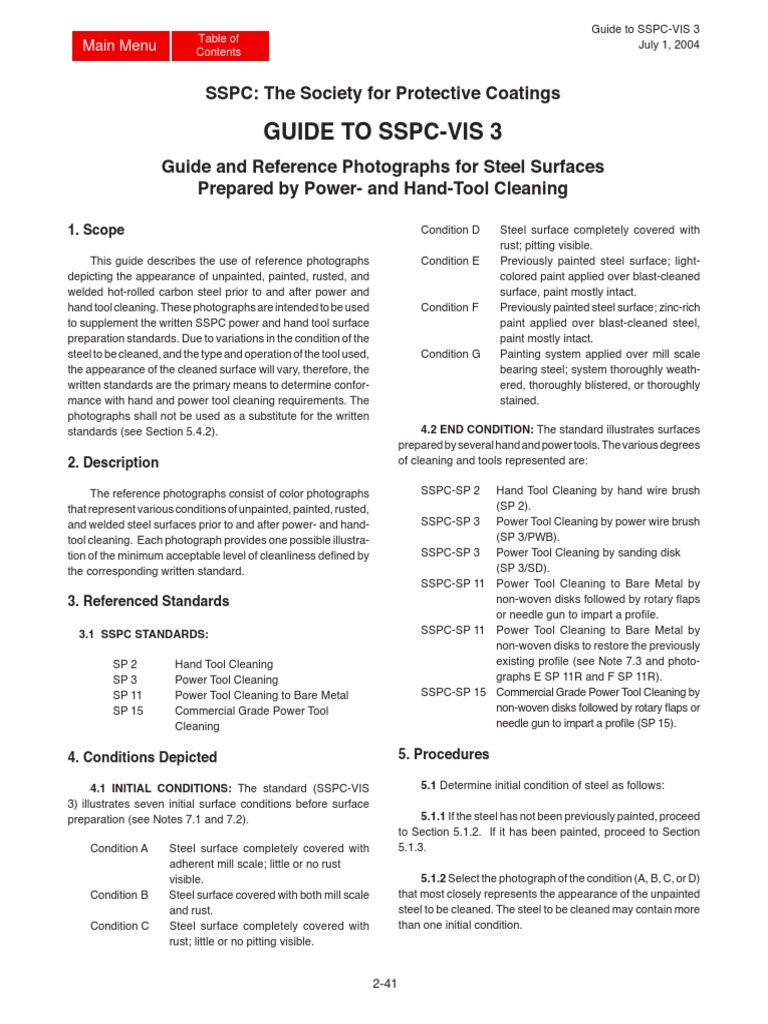 Guide To Sspc-Vis 3: SSPC: The Society For Protective Coatings | PDF ...