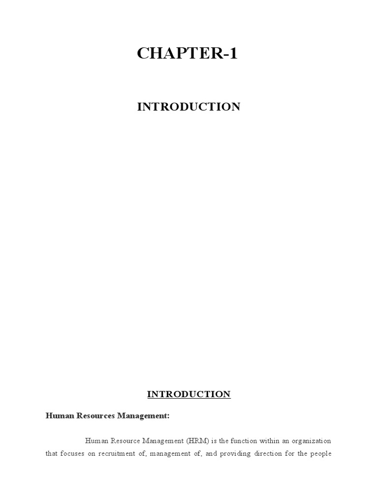 Chapter-1: Human Resources Management | PDF