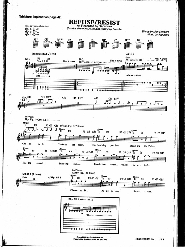 Sepultura - Refuse-Resist PDF | PDF