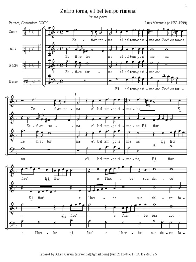 Zefiro Torna PDF | PDF