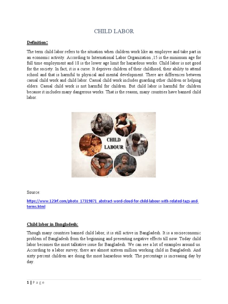 Child Labor: Terms - HTML | PDF | Child Labour | Childhood