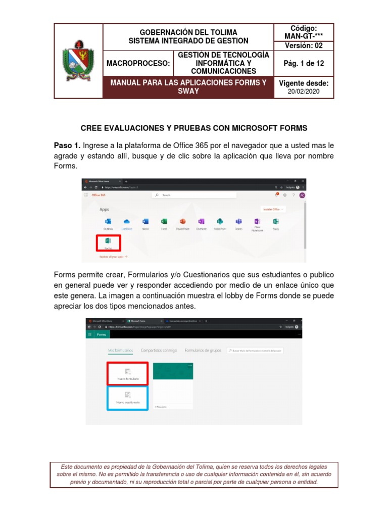 Manual Forms y Sway PDF | PDF | Rojo | Documento