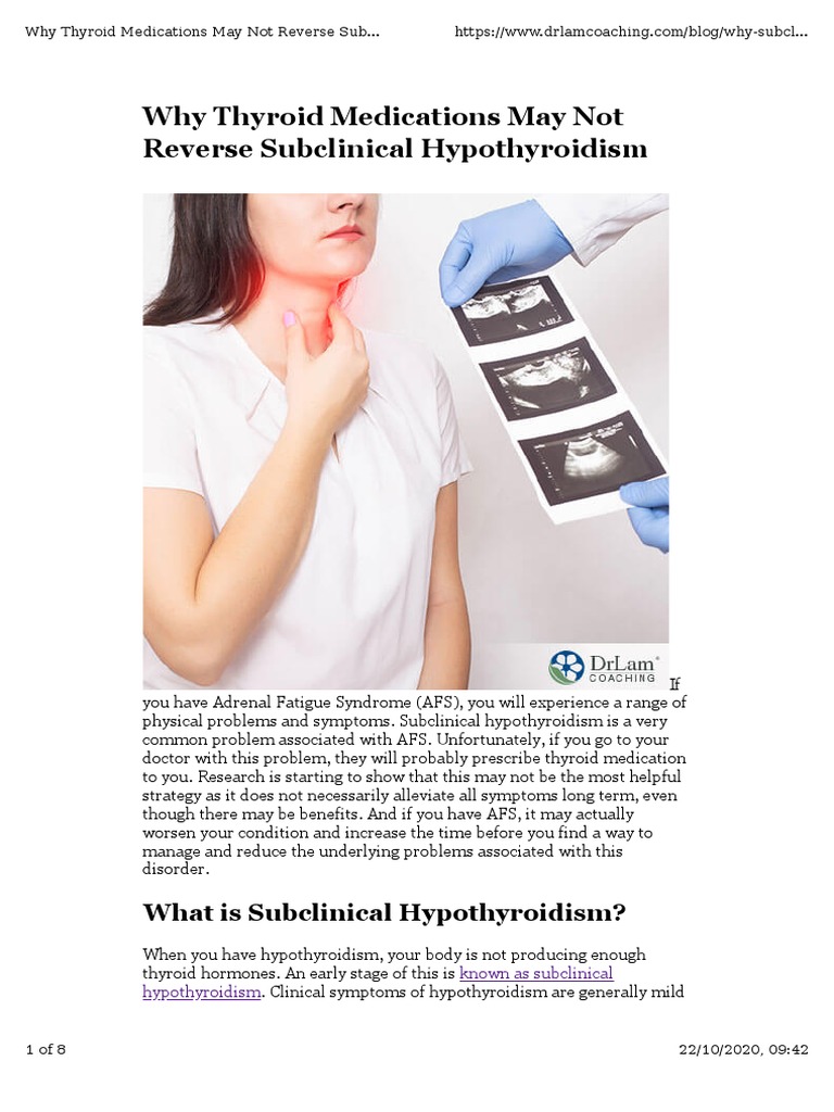 Subclinical Hypothyroidism | PDF | Hypothyroidism | Thyroid Stimulating ...