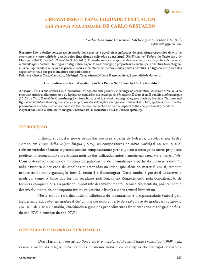 Cromatismo e Espacialidade Textual em Gi PDF | PDF