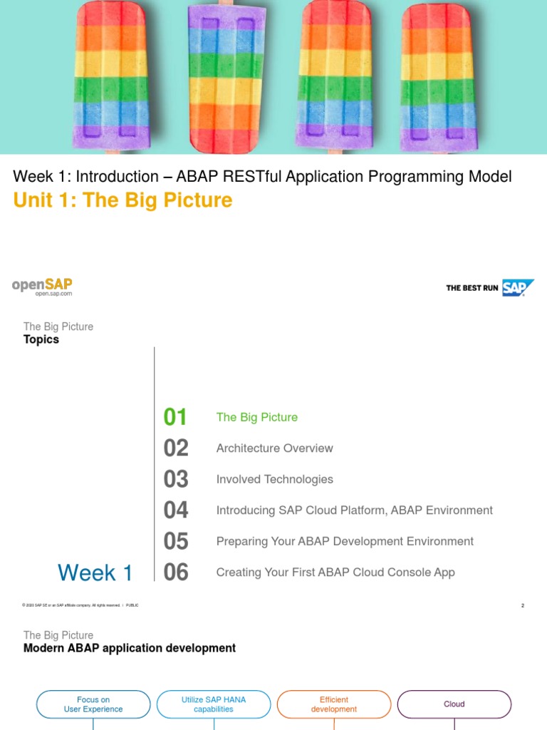 Unit 1: The Big Picture: Week 1: Introduction - Abap Restful Application Programming Model | PDF ...