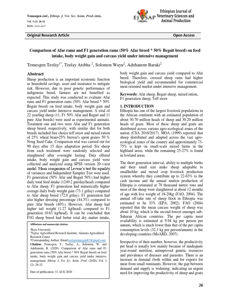 Temesgen Tesfay, Tesfay Atsbha, Solomon Wayu, Adehanom Baraki | PDF ...