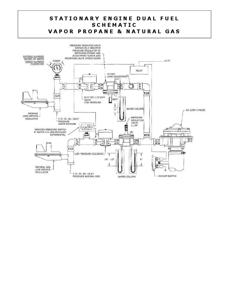 Stationary Engine Dual Fuel Schematic Vapor Propane & Natural Gas | PDF