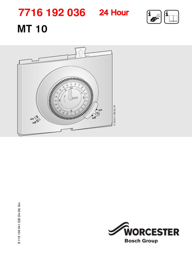 Worcester MT10 Mechanical Programmer Installation and Servicing ...