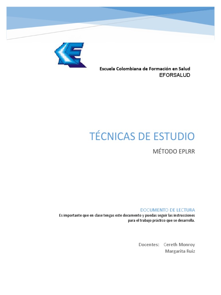Metodo Eplrr | PDF | Memoria | Aprendizaje