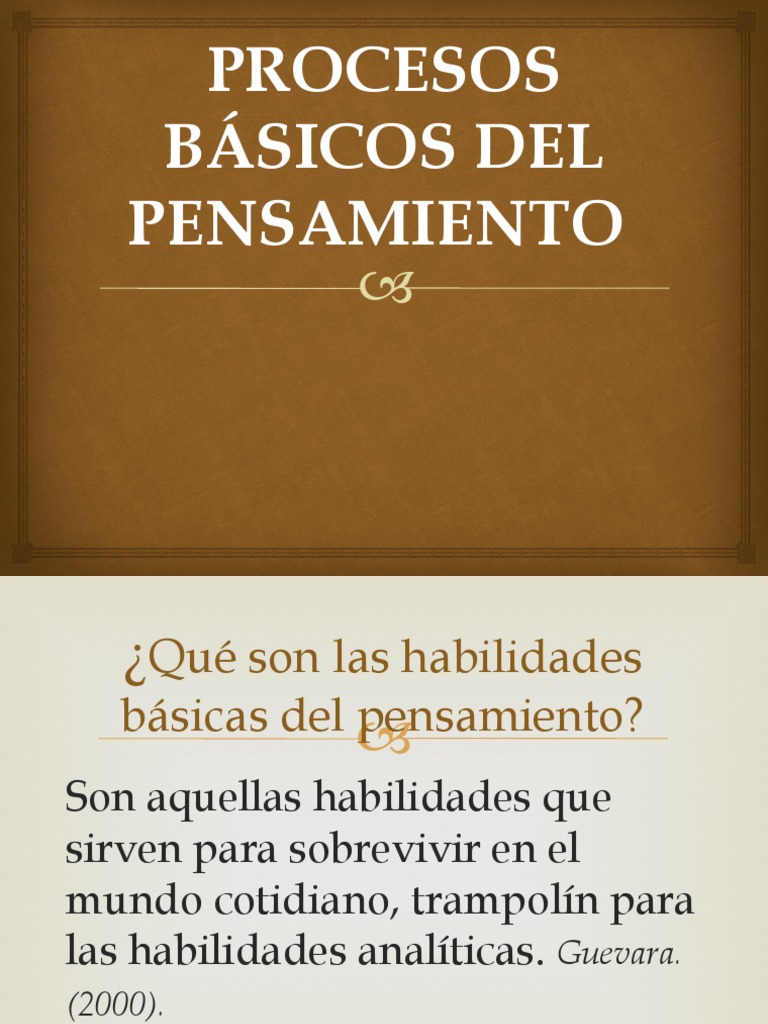 Procesos Basicos Del Pensamiento | PDF | Pensamiento | Cognición