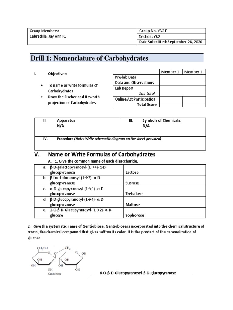Introduction To Carbohydrates (Naming and Structures) | PDF ...