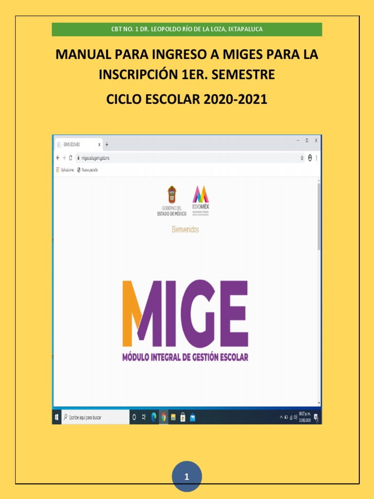 Manual Mige para Estudiantes de Nuevo Ingreso 2020-2021 | PDF ...