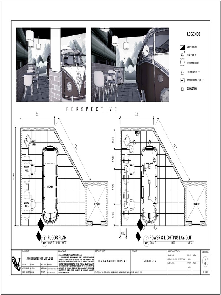 Sample Plan and Perspective of A Food Stall | PDF | Business