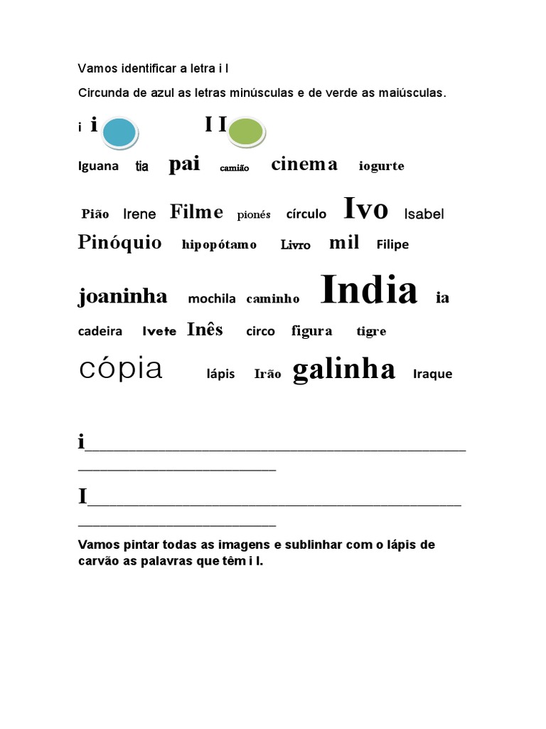 Vamos Identificar A Letra I I | PDF