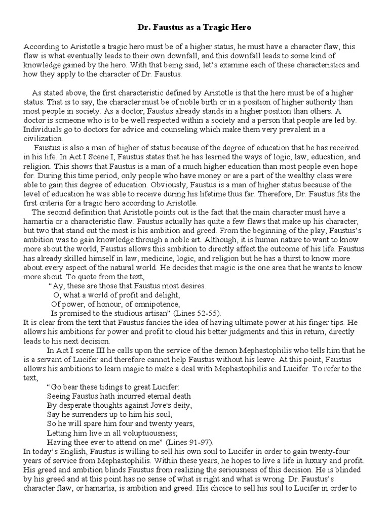 Dr. Faustus As Tragic Hero | PDF | Seven Deadly Sins | Christianity