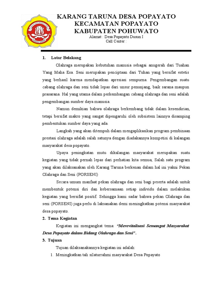 Proposal Porseni | PDF