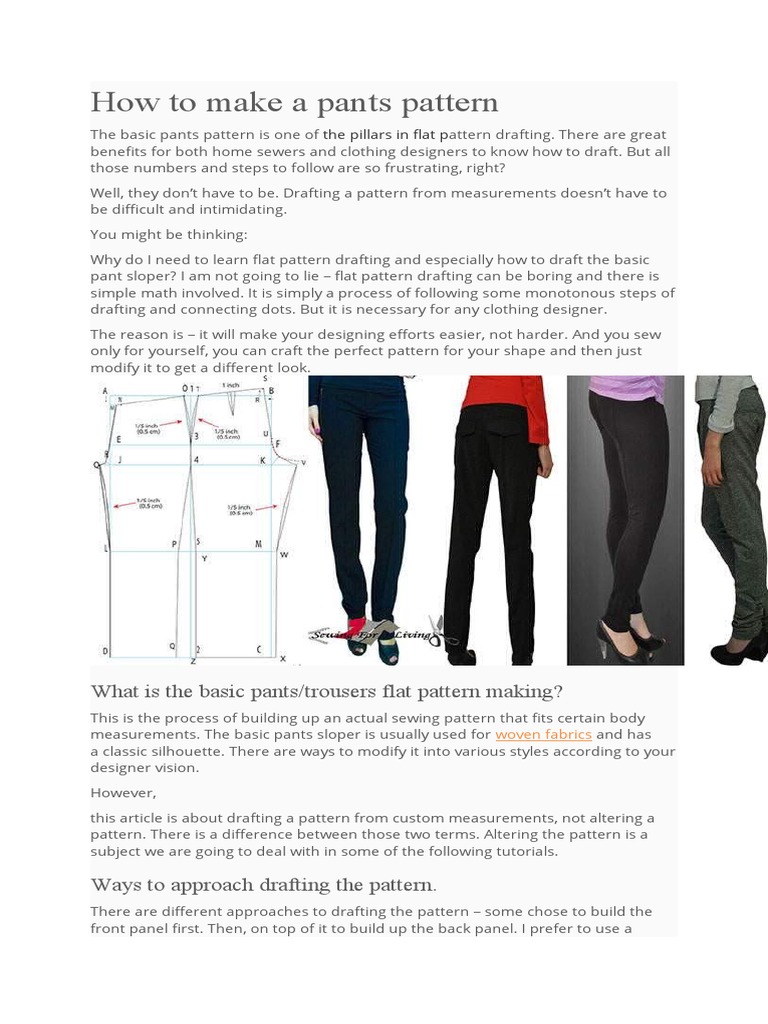 How To Make A Pants Pattern: What Is The Basic Pants/trousers Flat ...