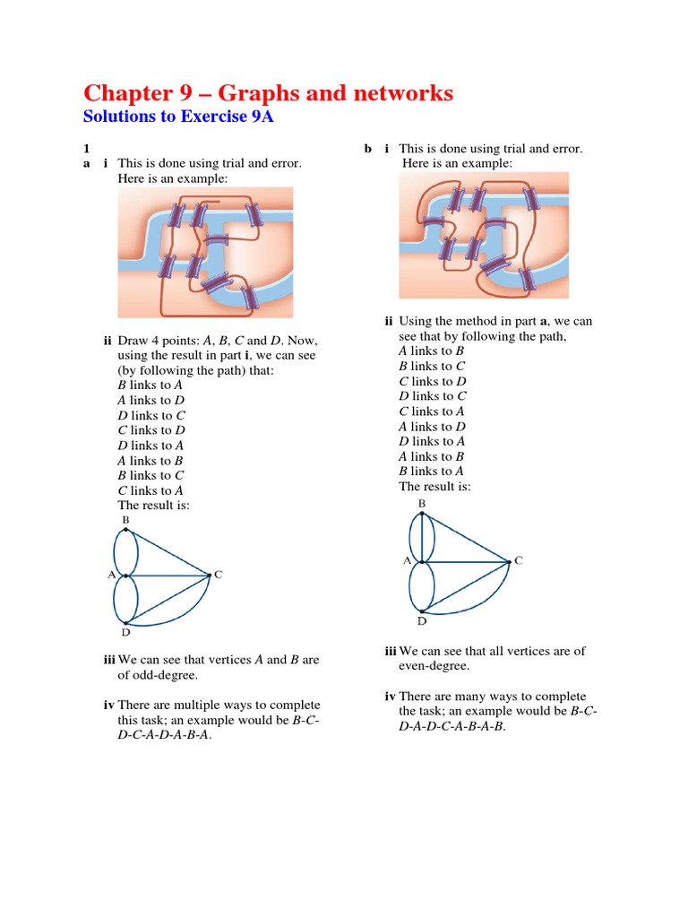 Chapter-9-Worked-Solutions - Graphs & Networks | PDF | Vertex (Graph Theory) | Theoretical ...