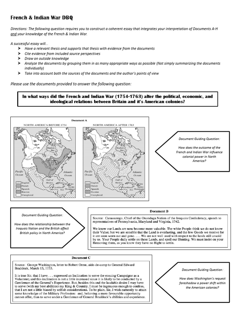 French & Indian War DBQ | Download Free PDF | French And Indian War ...