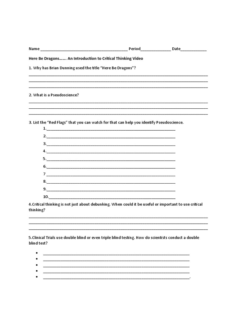 Here Be Dragons Worksheet | PDF | Homeopathy | Alternative Medicine