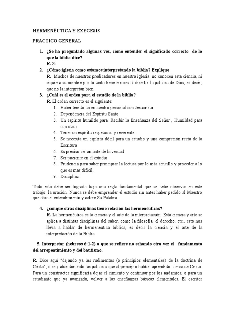 Hermenéutica y Exegesis Practico | PDF | Biblia | Hermenéutica Bíblica