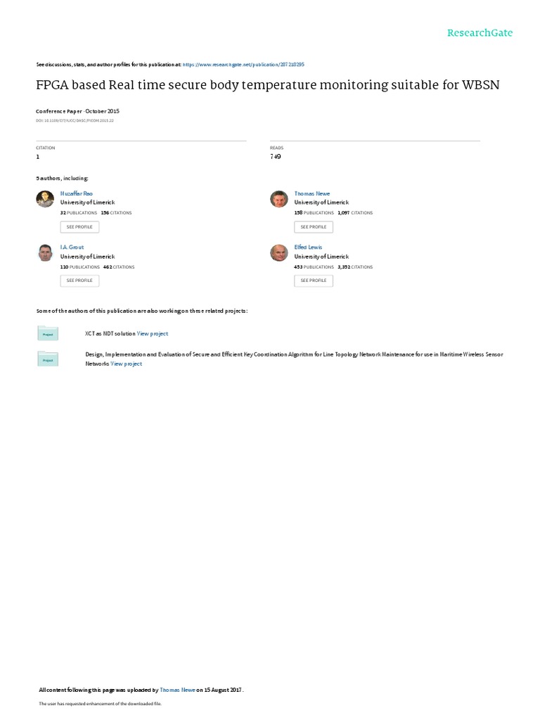 FPGA Based Real Time Secure Body Temperature Monitoring Suitable For ...