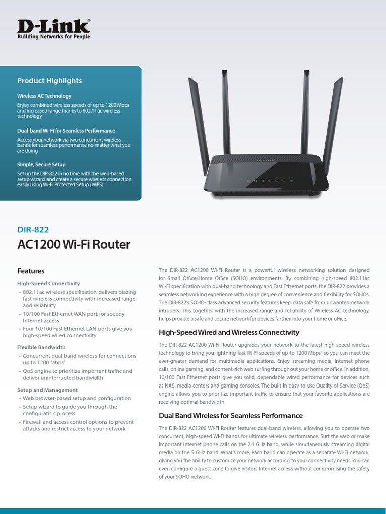 AC1200 Wi-Fi Router: Product Highlights | PDF | Wi Fi | Wireless Lan
