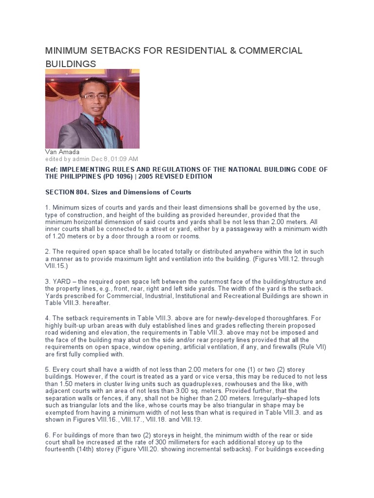 Minimum Setbacks For Residential | Download Free PDF | Building ...