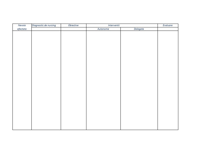 Tabel Plan de Ingrijire PDF | PDF