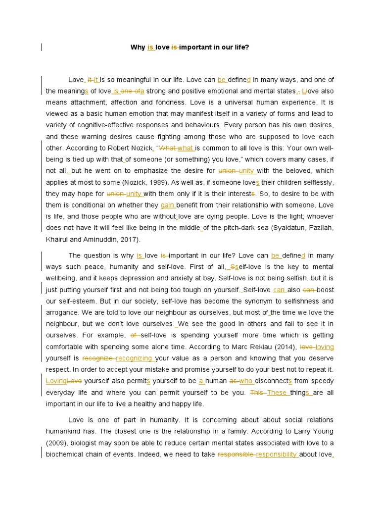 Why Love Is Important in Our Life | PDF | Love | Interpersonal ...