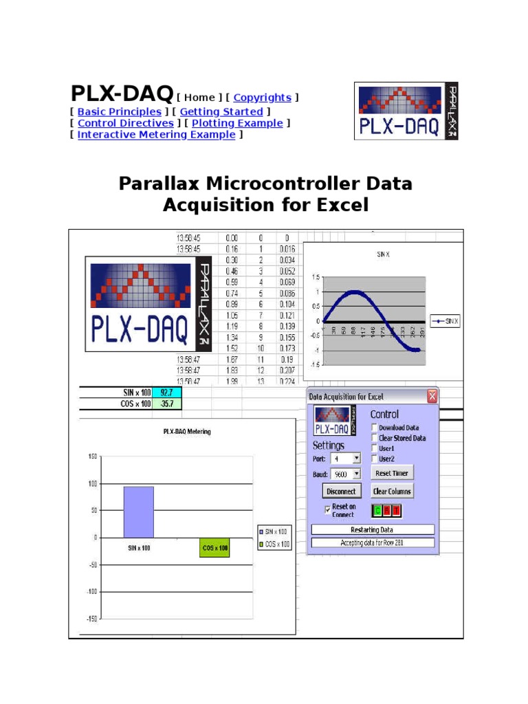 Plx Daq Help Pdf Microsoft Excel Spreadsheet 