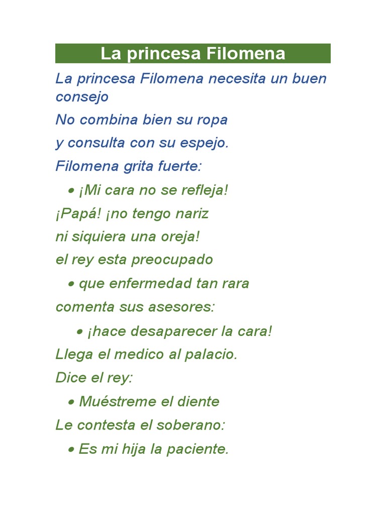La princesa Filomena y su espejo | PDF