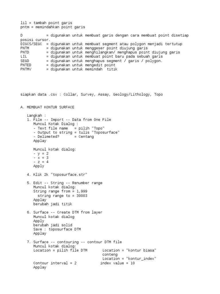 Tutorial Surpac | PDF | Metode & Bahan Ajar