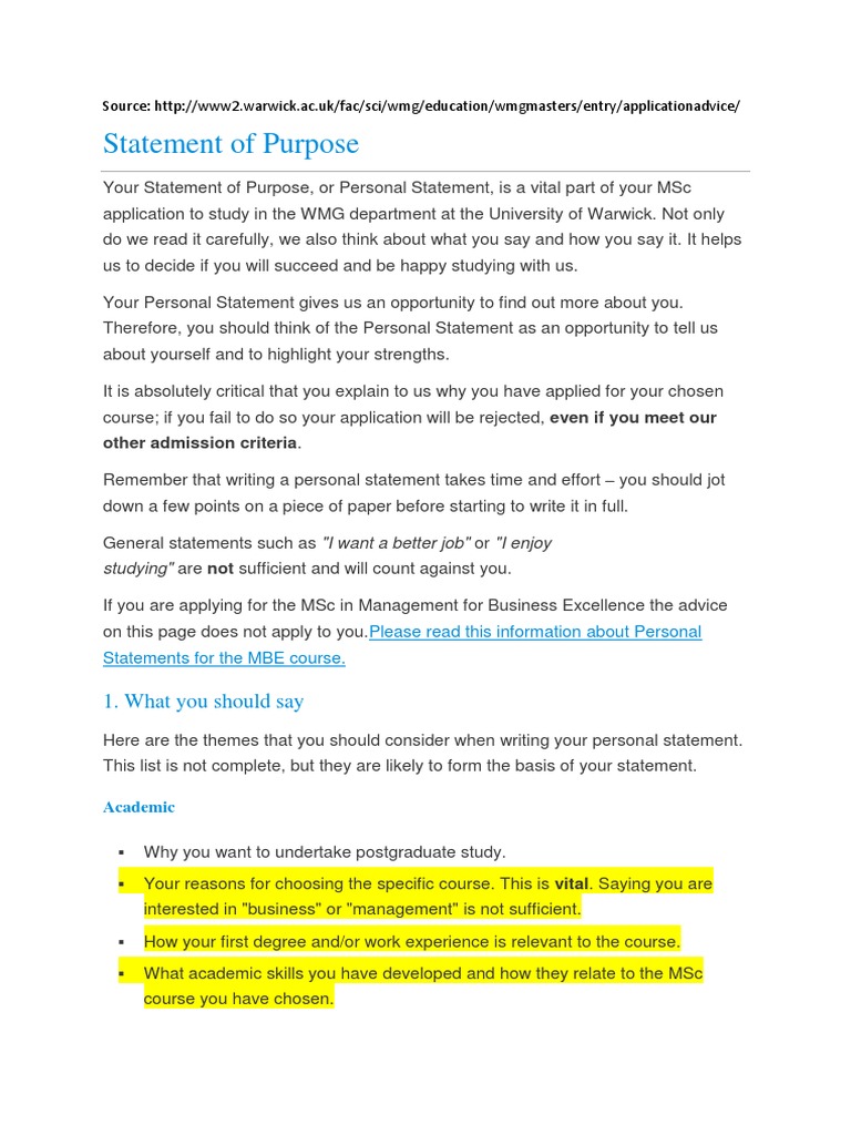 Writing a Strong MSc Personal Statement | PDF | Economics | European Union