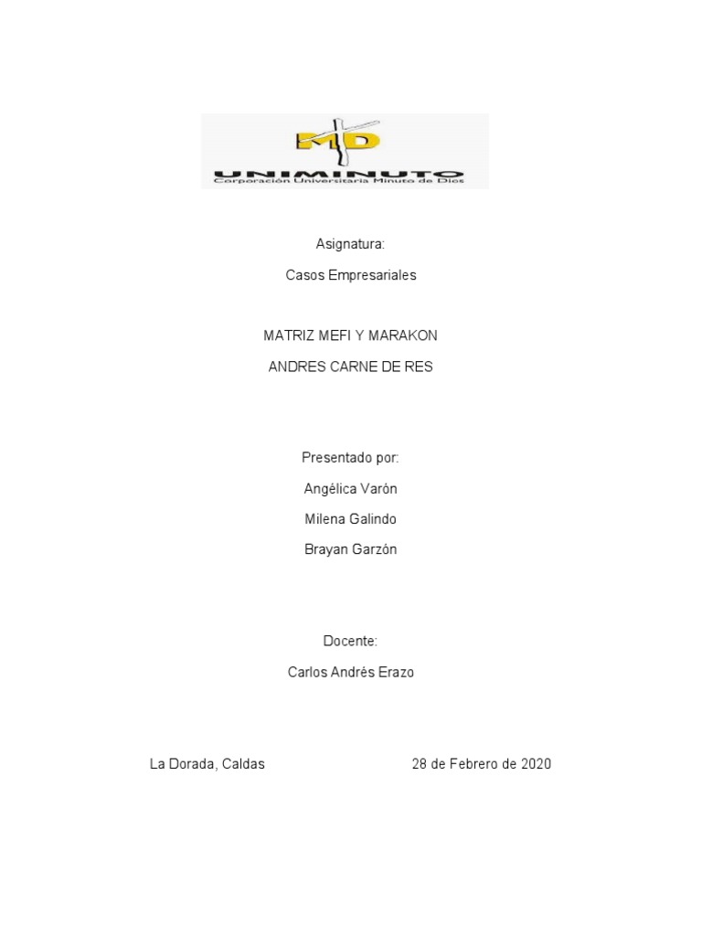 Matriz Mefi y Marakon | PDF | Matriz (Matemáticas) | Economias