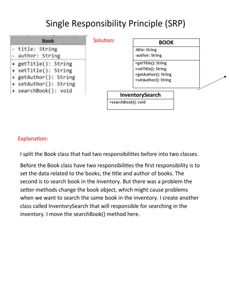 Single Responsibility Principle (SRP) : Solution | PDF | Interface ...