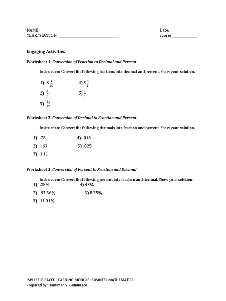 Business Mathematics Learning Module | PDF