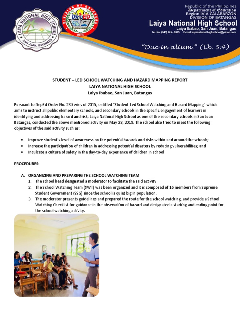 School Watching and Hazard Mapping Report | Download Free PDF | Hazards ...